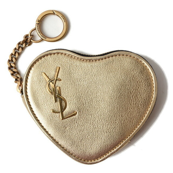 Saint Laurent | Bags | Saint Laurent Heart Coin Pouch Ysl Logo Gold ...